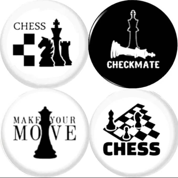 Unlisted | Accessories | Chess Set Of 4 New Large 225 Inch Pins Buttons ...